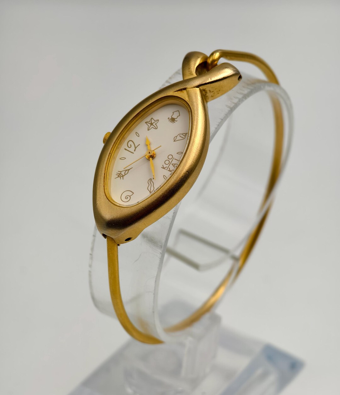 Vintage Kookai Gold Tone Bangle Quartz Watch 19.5mm Oval Dial - Etsy