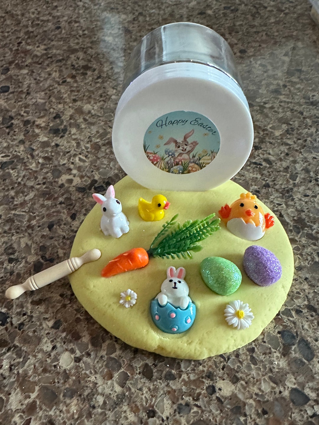 Organic Easter Playdough Sensory Jar - EASTER Bunny Chick Flower Egg ...