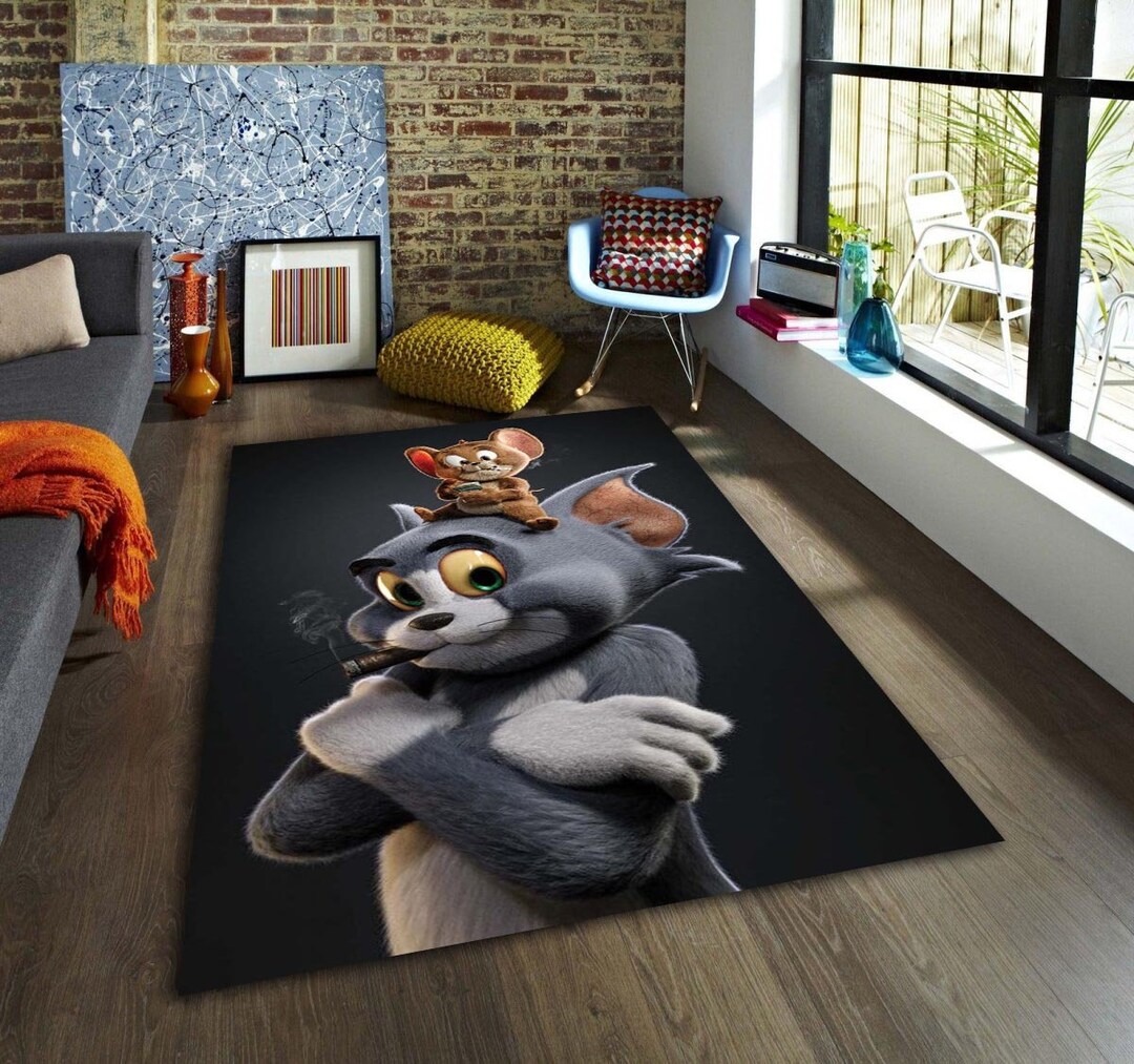 Tom and Jerry Rug, Aesthetic Rug, Popular Rug, Gift Rug, 6x9 Rug, Teen ...