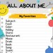 All About Me Printable Worksheet | School Activity | Getting to Know ...