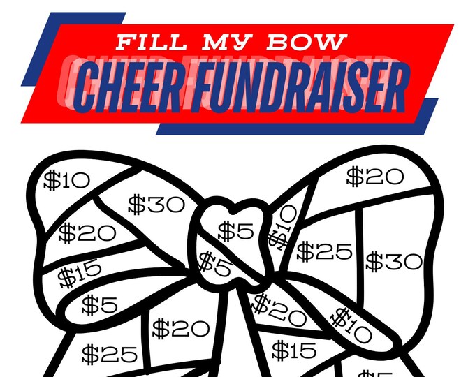 Fill My Bow Printable Cheer Fundraiser PNG, PDF, and Canva Template ...