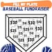 Printable Baseball Fundraiser | "fill My Plate" Customize in Canva ...