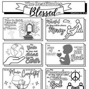 Beatitudes Coloring Worksheet: Church Activity Sheet (PDF & PNG) - Etsy