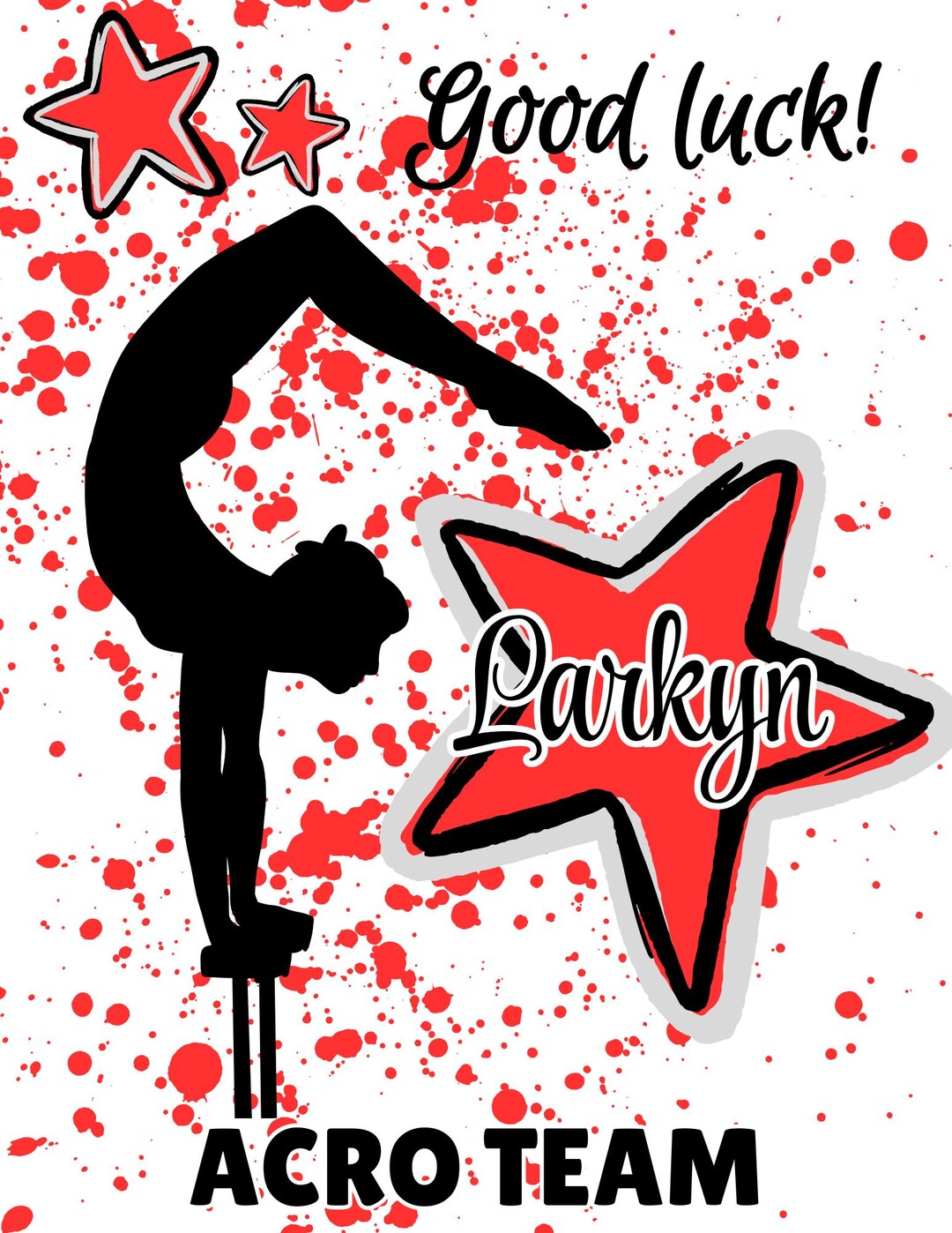 Acro Gymnastics Printable Locker or Hotel Sign | Acro, Acrobatic ...