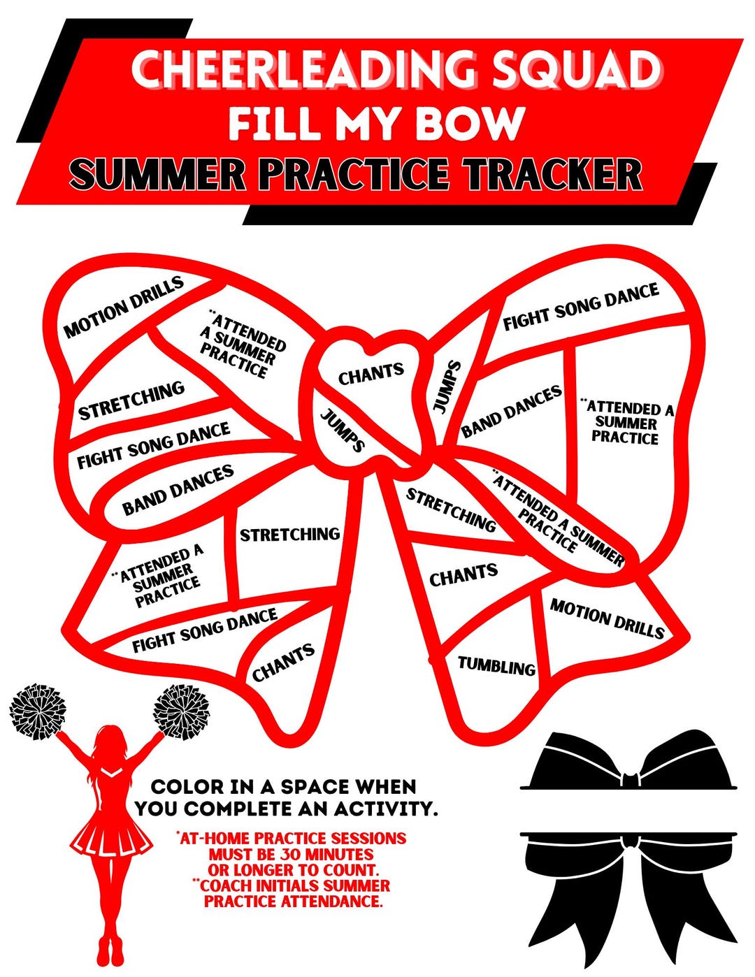 Printable Cheer Squad Activity Tracker | Customizable in Canva ...