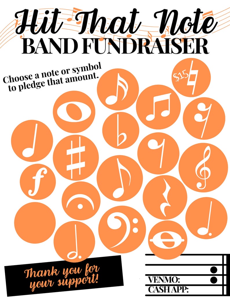 Band Fundraiser Printable Digital Download | "hit That Note" | Canva ...