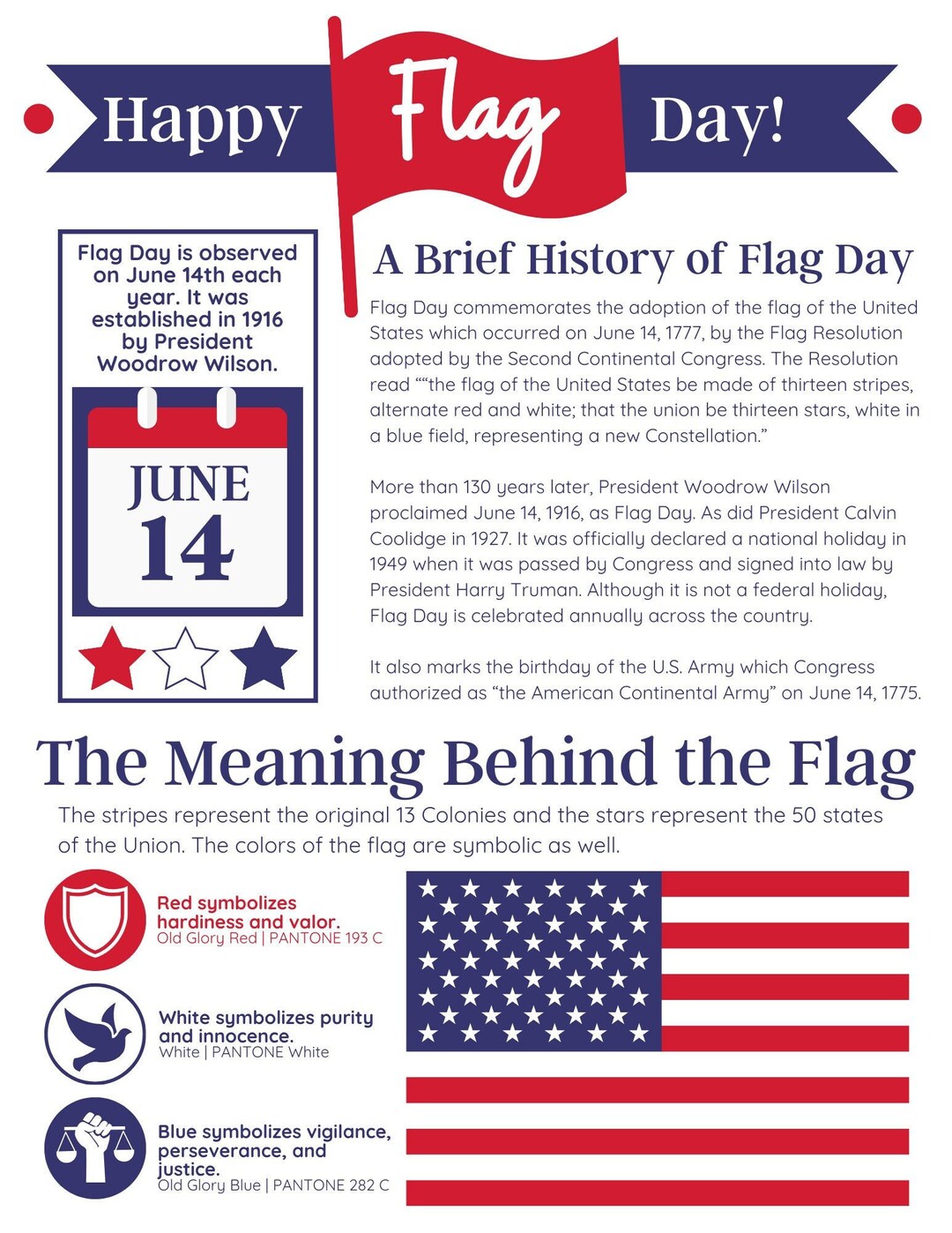 Printable Flag Day Activity Worksheet Pack PDF and PDF - Etsy