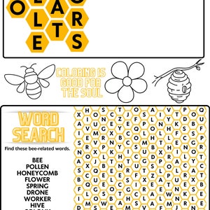 Bees Spring Printable Activity Worksheet | 2 Pages PDF or PNG - Etsy