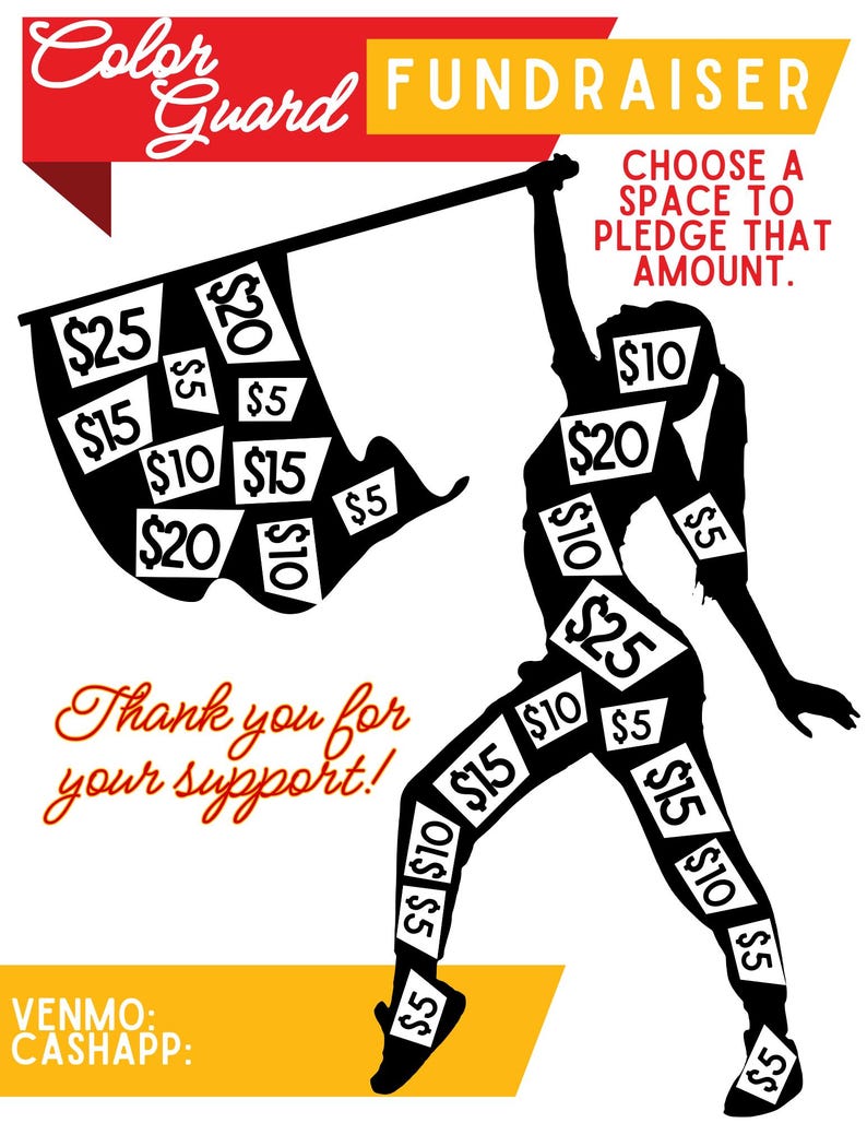 Color Guard Fundraiser: Customizable Fill-in Template (canva, PDF, PNG ...