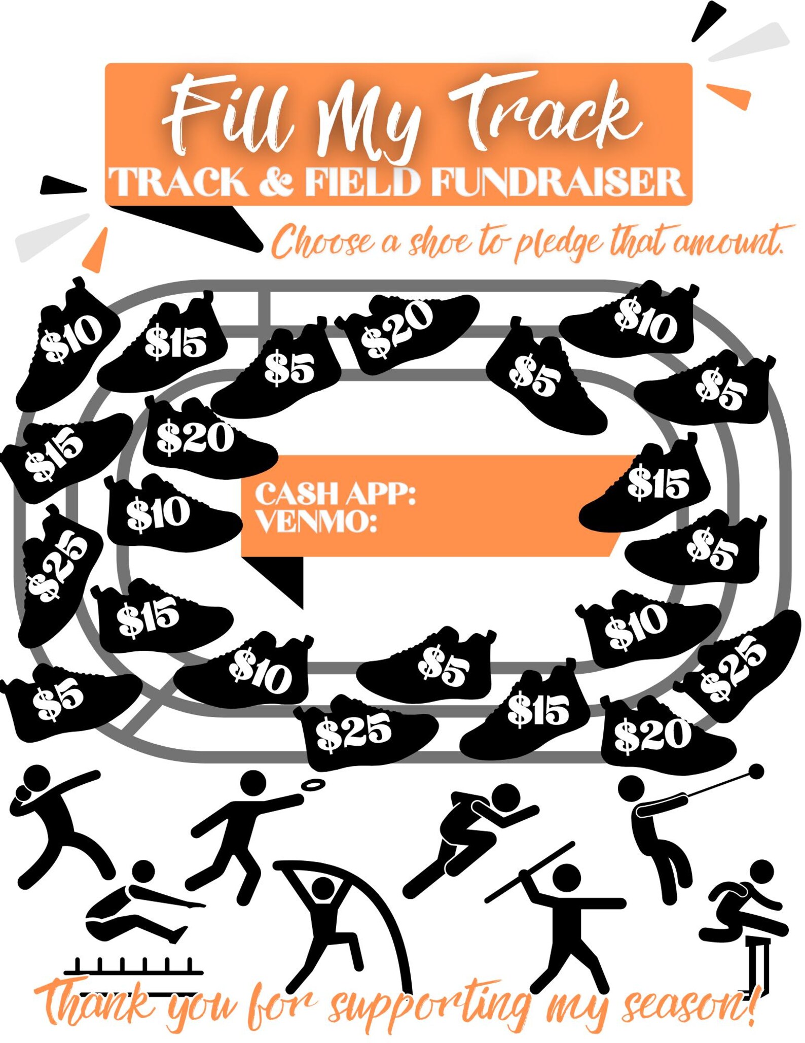 Track and Field Printable Fundraiser: Customizable Team Template ...