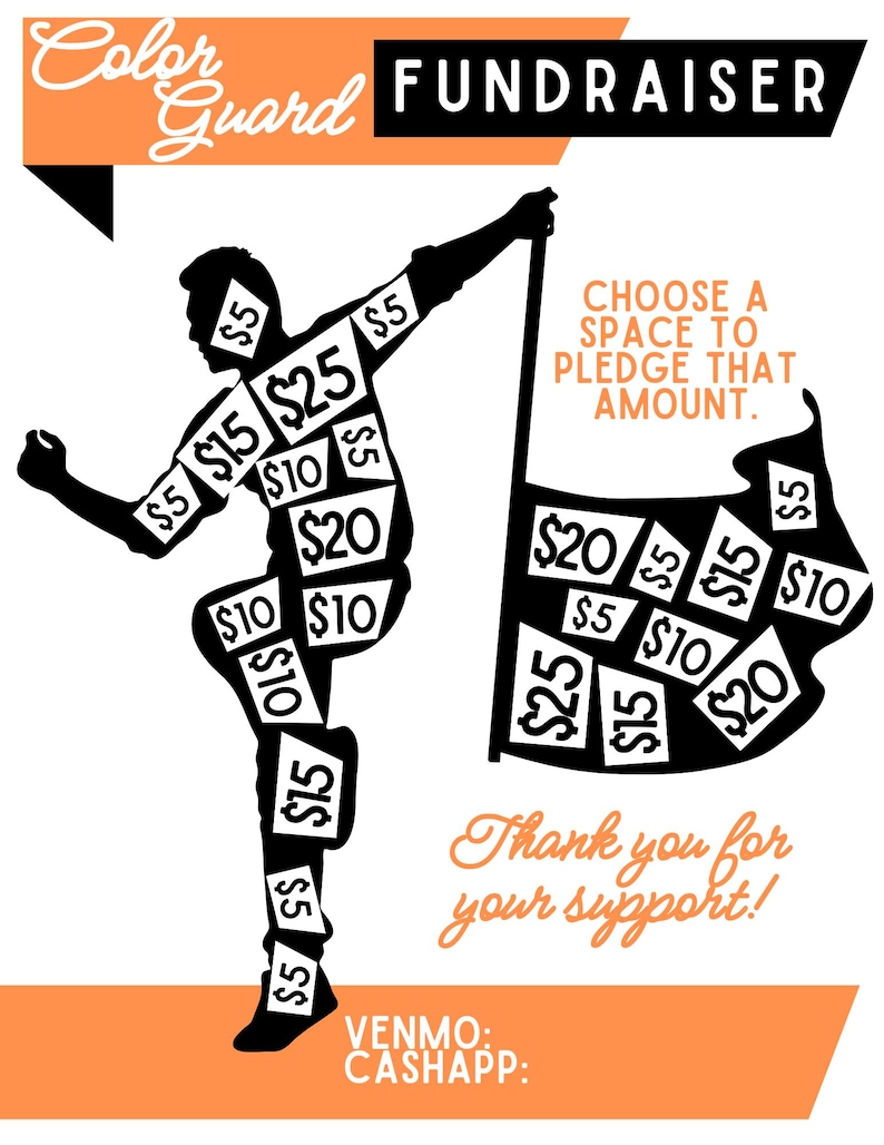 Color Guard Fundraiser: Customizable Fill-in Template (canva, PDF, PNG ...