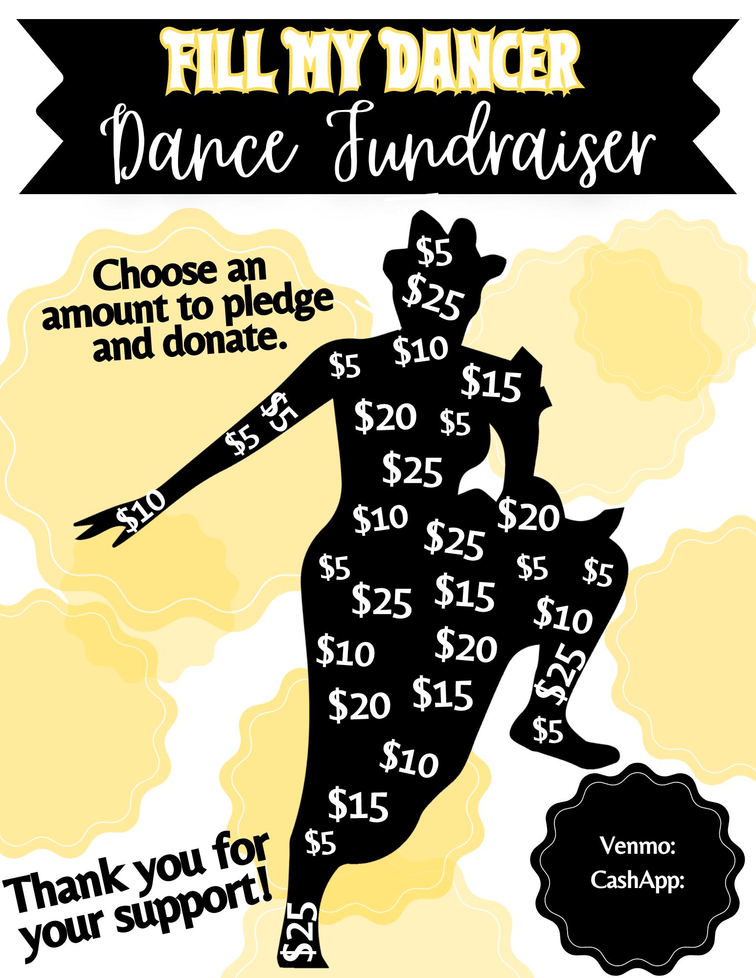 Fill My Dancer Printable Dance Fundraiser | Customizable, Fillable ...
