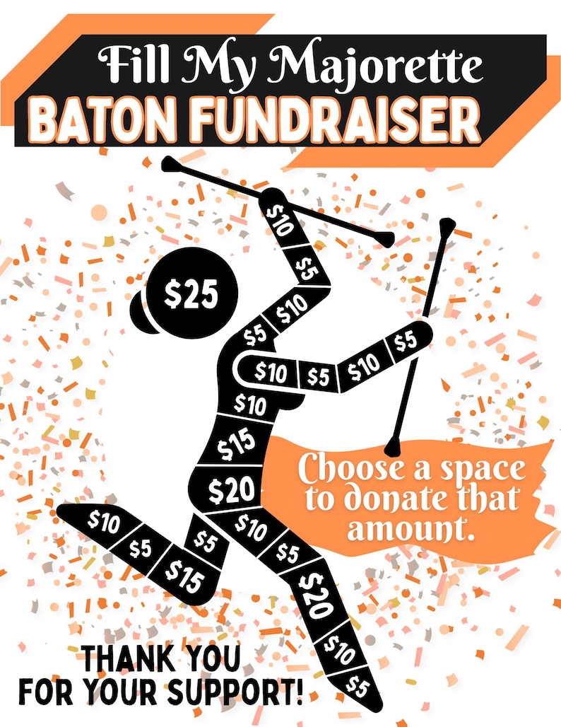 Majorette Baton Fundraiser: Customizable Printable Sheet (canva ...