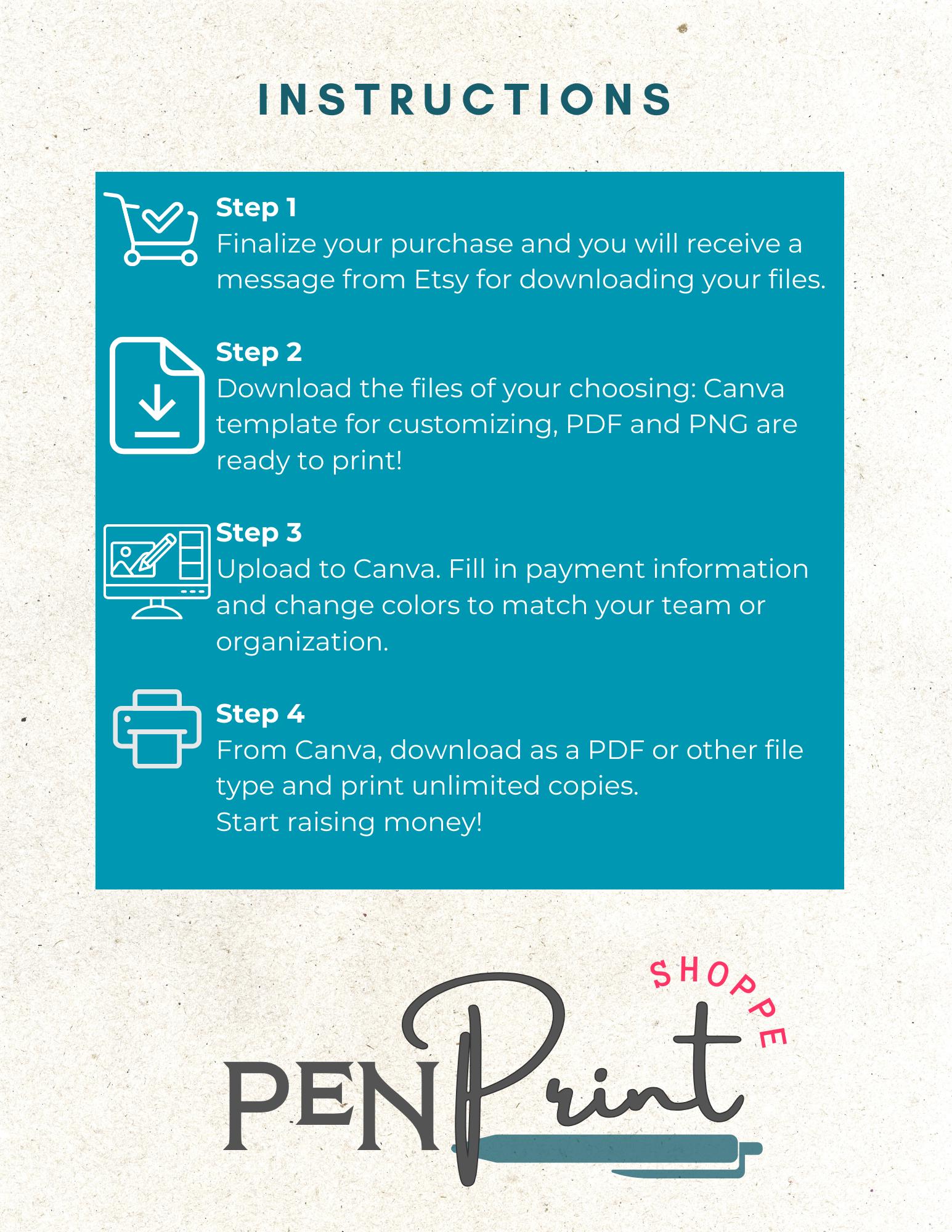 Fill My Football Printable Fundraiser | Football Fundraising Sheet ...