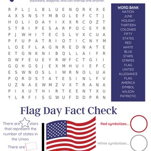 Printable Flag Day Activity Worksheet Pack PDF and PDF - Etsy