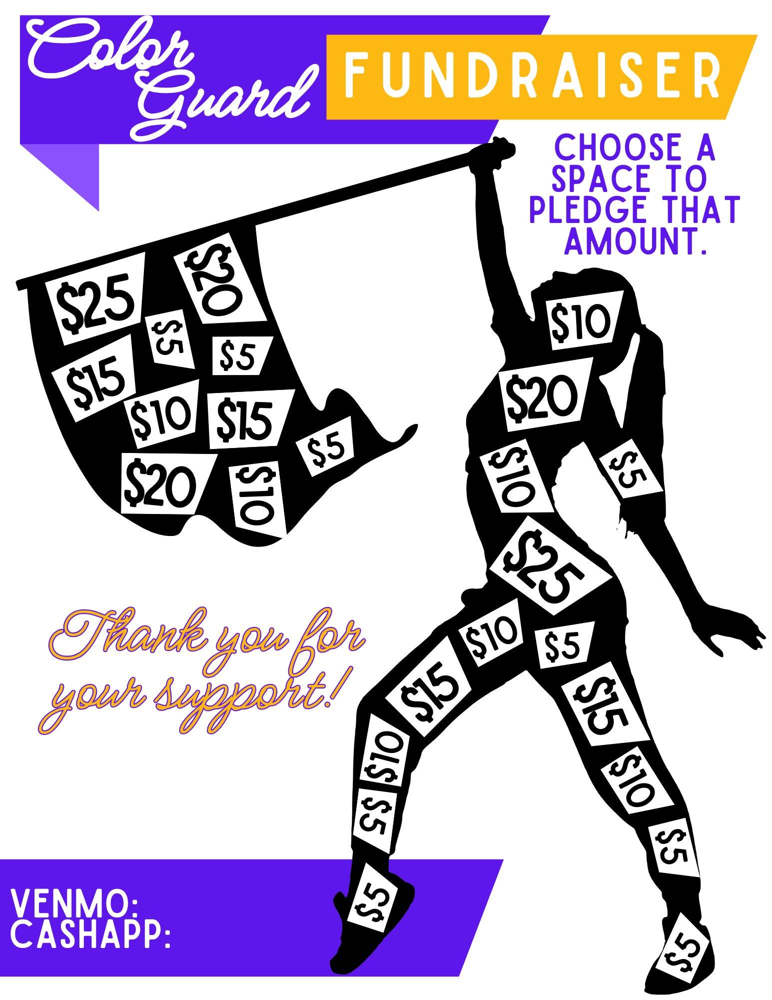 Color Guard Fundraiser: Customizable Fill-in Template (canva, PDF, PNG ...