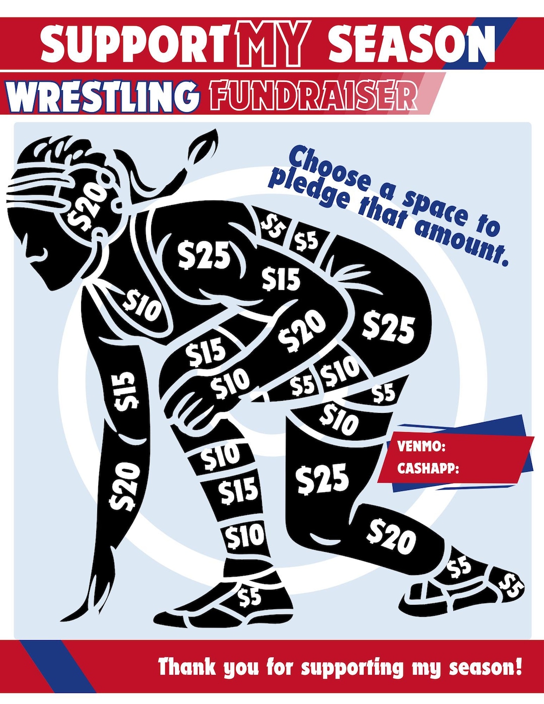 Wrestling Fundraiser: Fill My Wrestler Printable - Canva Template ...