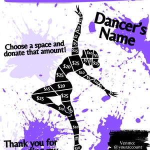 Printable Dance Fundraiser: Fill My Dancer Template (canva, PDF, PNG ...
