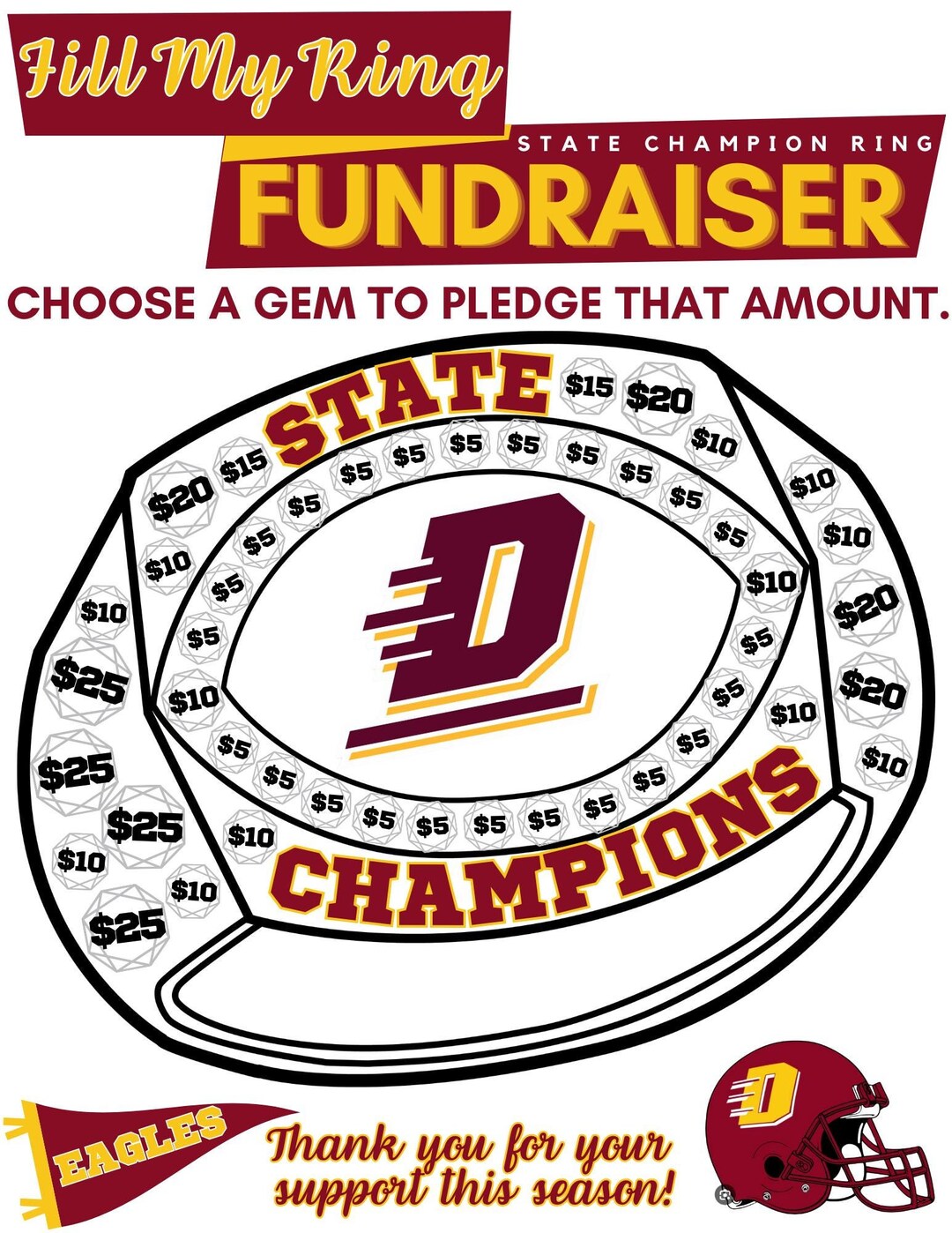 Championship Ring Fundraiser: Customizable Team Template (PDF, PNG ...