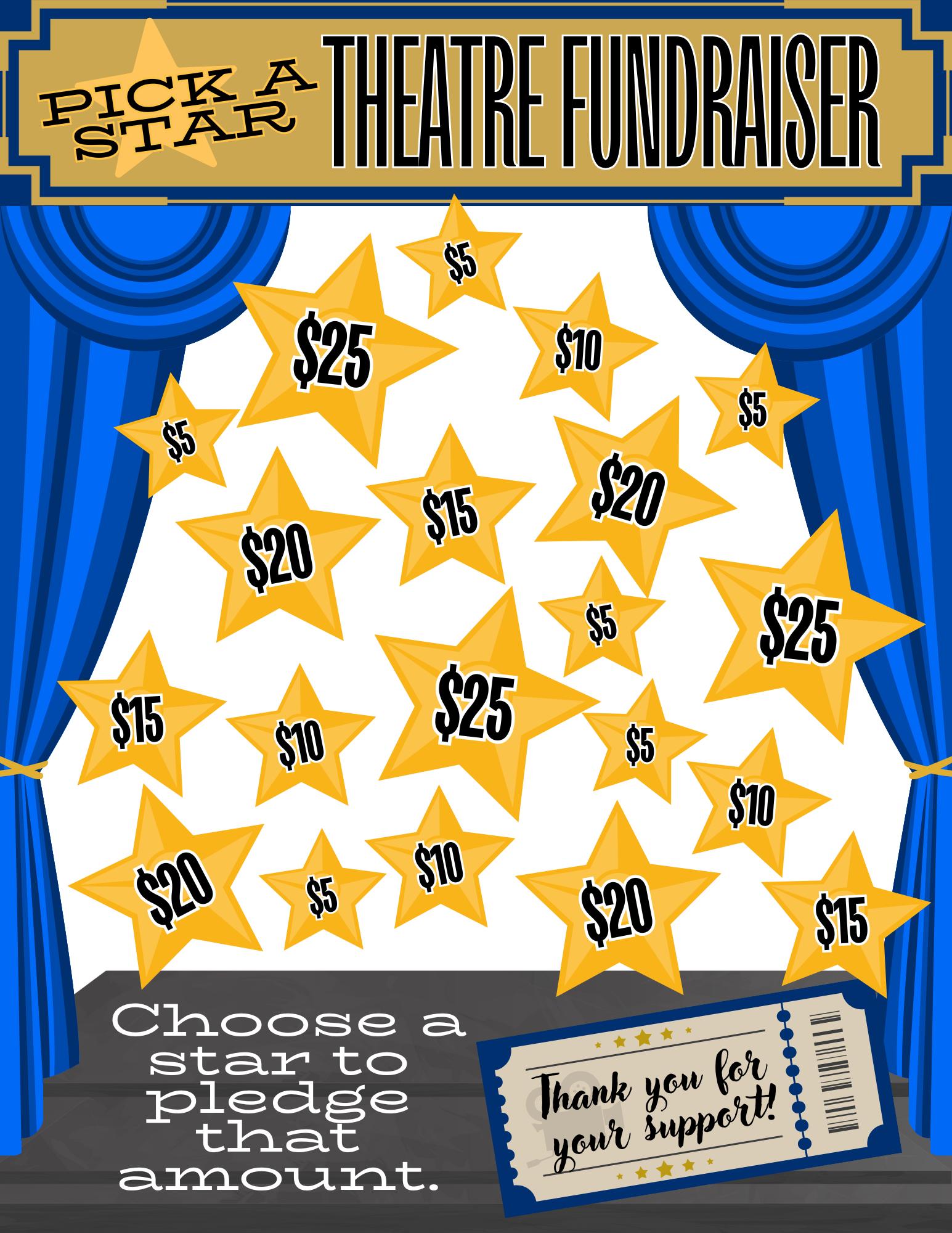 Pick a Star Theatre Fundraiser: Customizable Printable (canva Template ...