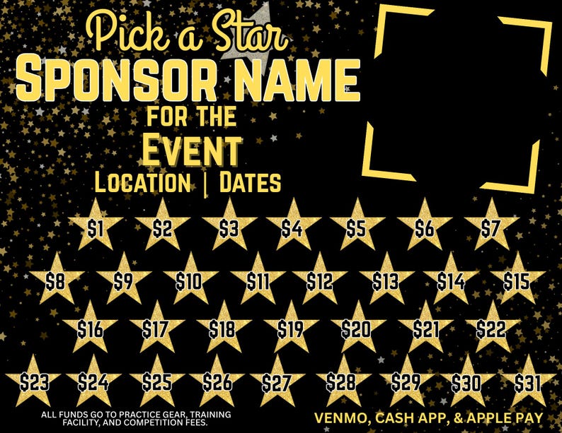 Pick a Star Printable Sharable Fundraiser Sheet - Etsy