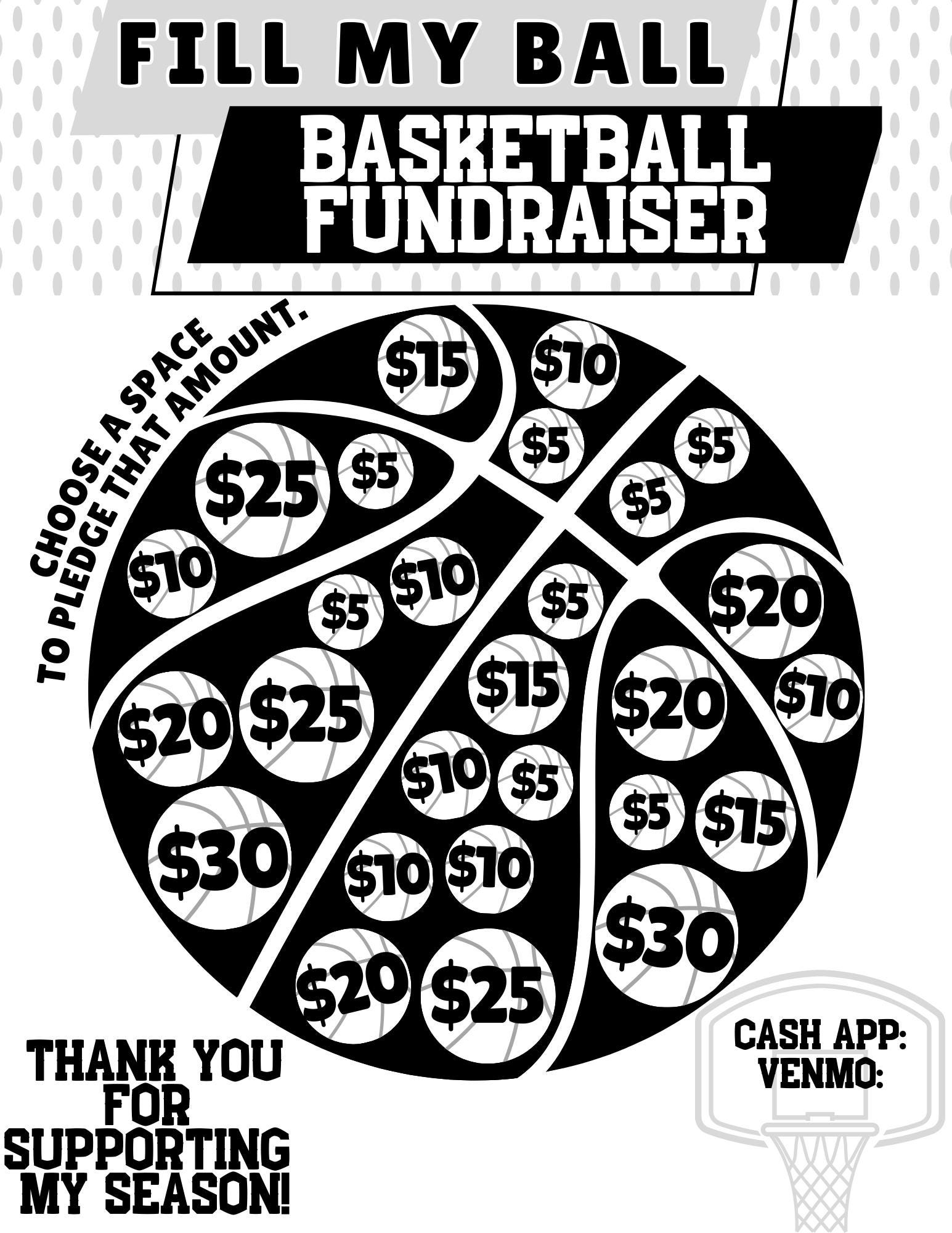 Fill My Basketball Printable Fundraiser | Basketball Team Fundraising ...