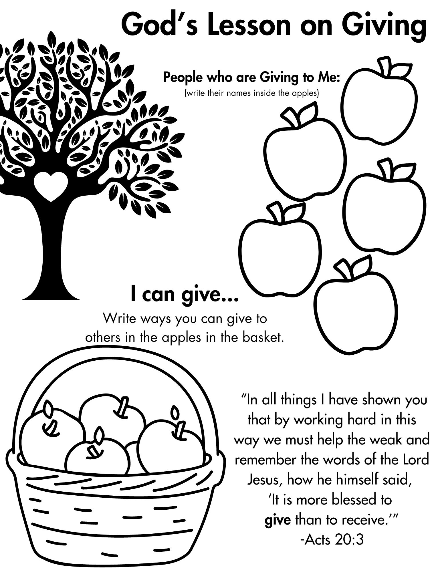 Giving to Other Lesson | Activity Sheet | Coloring Page - Etsy
