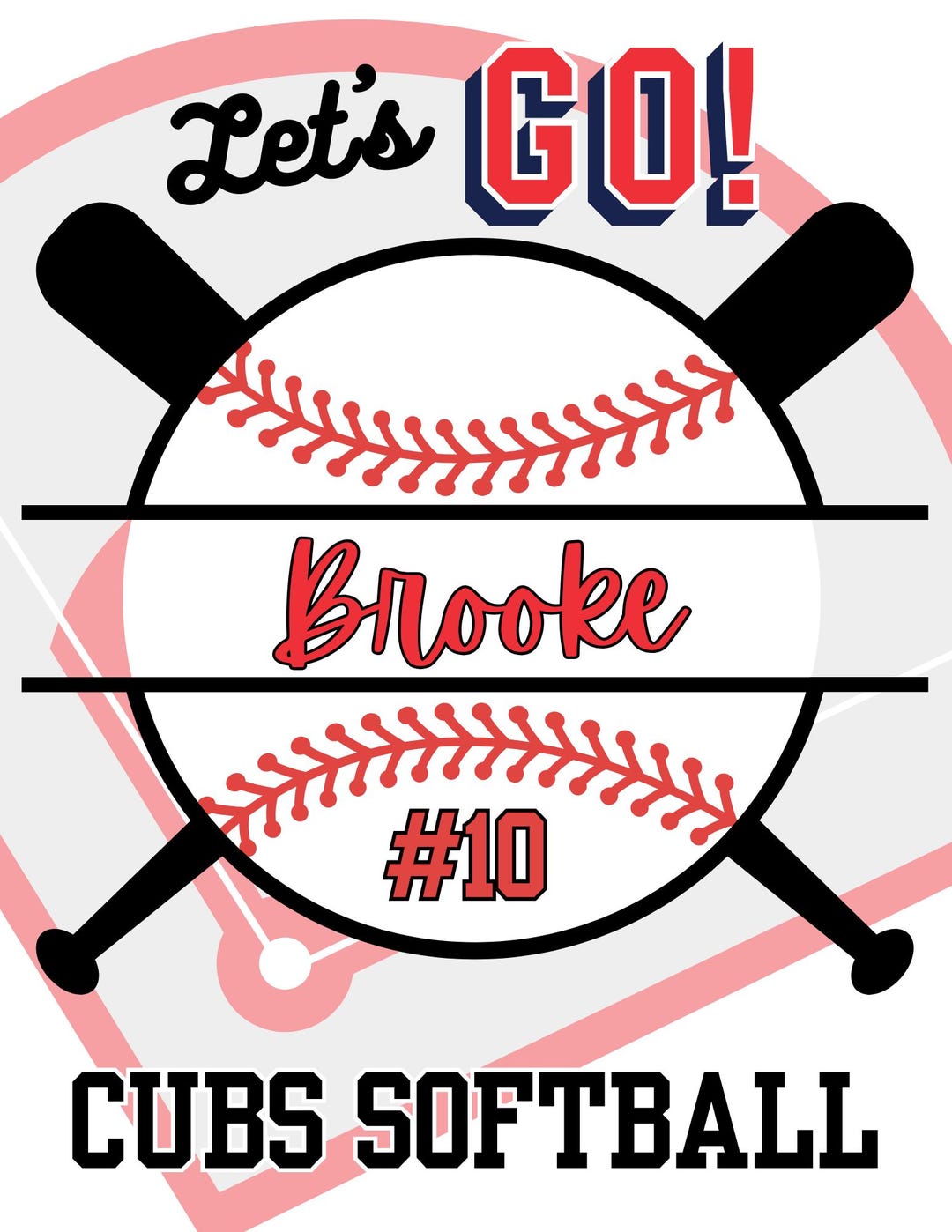 Baseball or Softball Team Locker Sign | Fully Customizable Digital ...