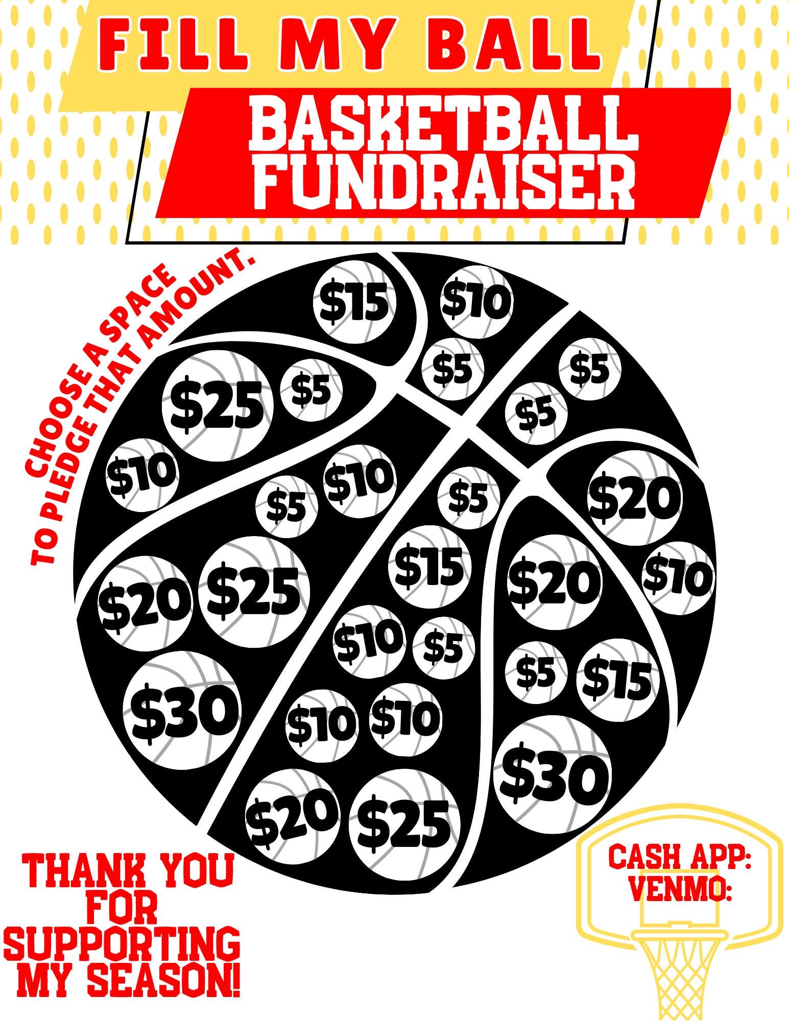 Fill My Basketball Printable Fundraiser | Basketball Team Fundraising ...