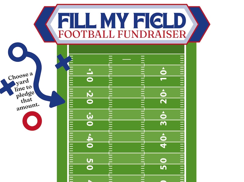 Football Fundraiser Sheet | Fill My Field/helmet, Canva Template ...