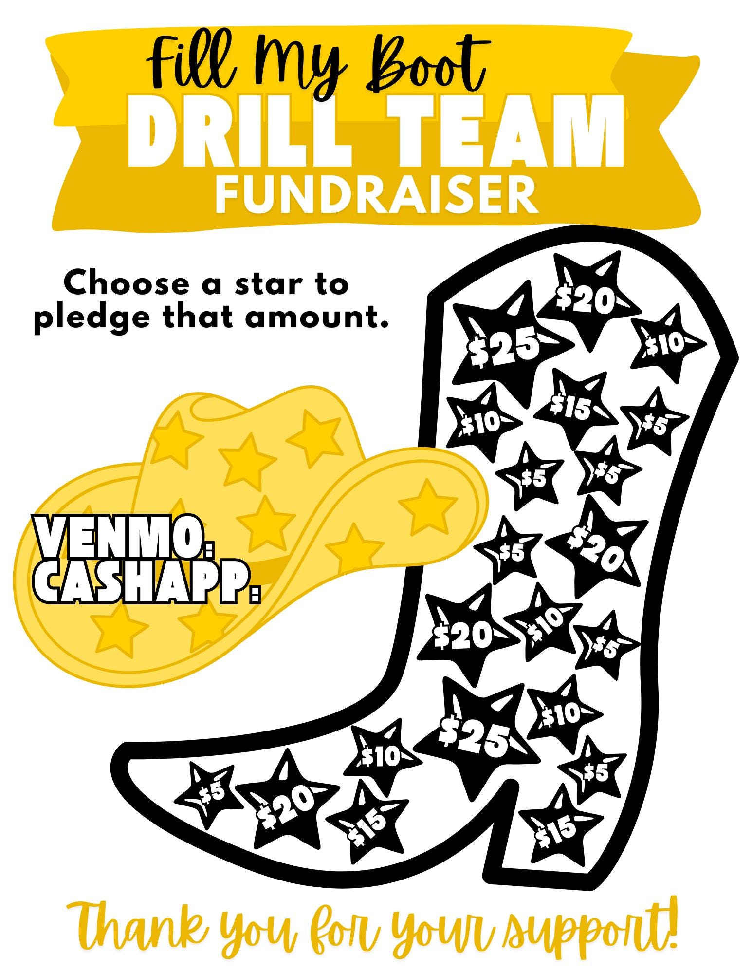Fill My Boot Drill Team Fundraiser | Customizable Printable Fundraising ...