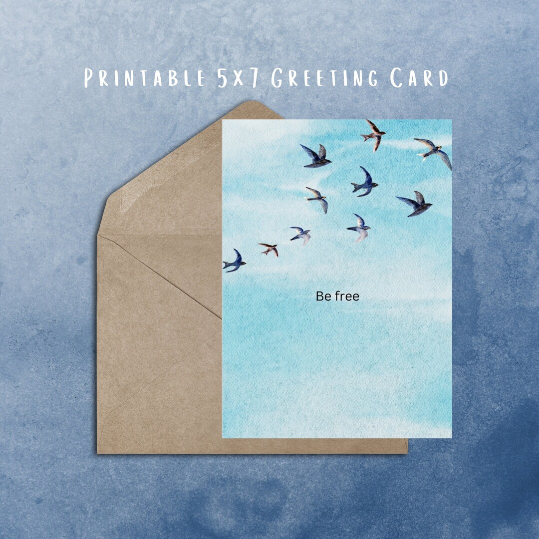 Be Free Birds Retirement Card Printable Digital Download Greeting Card ...