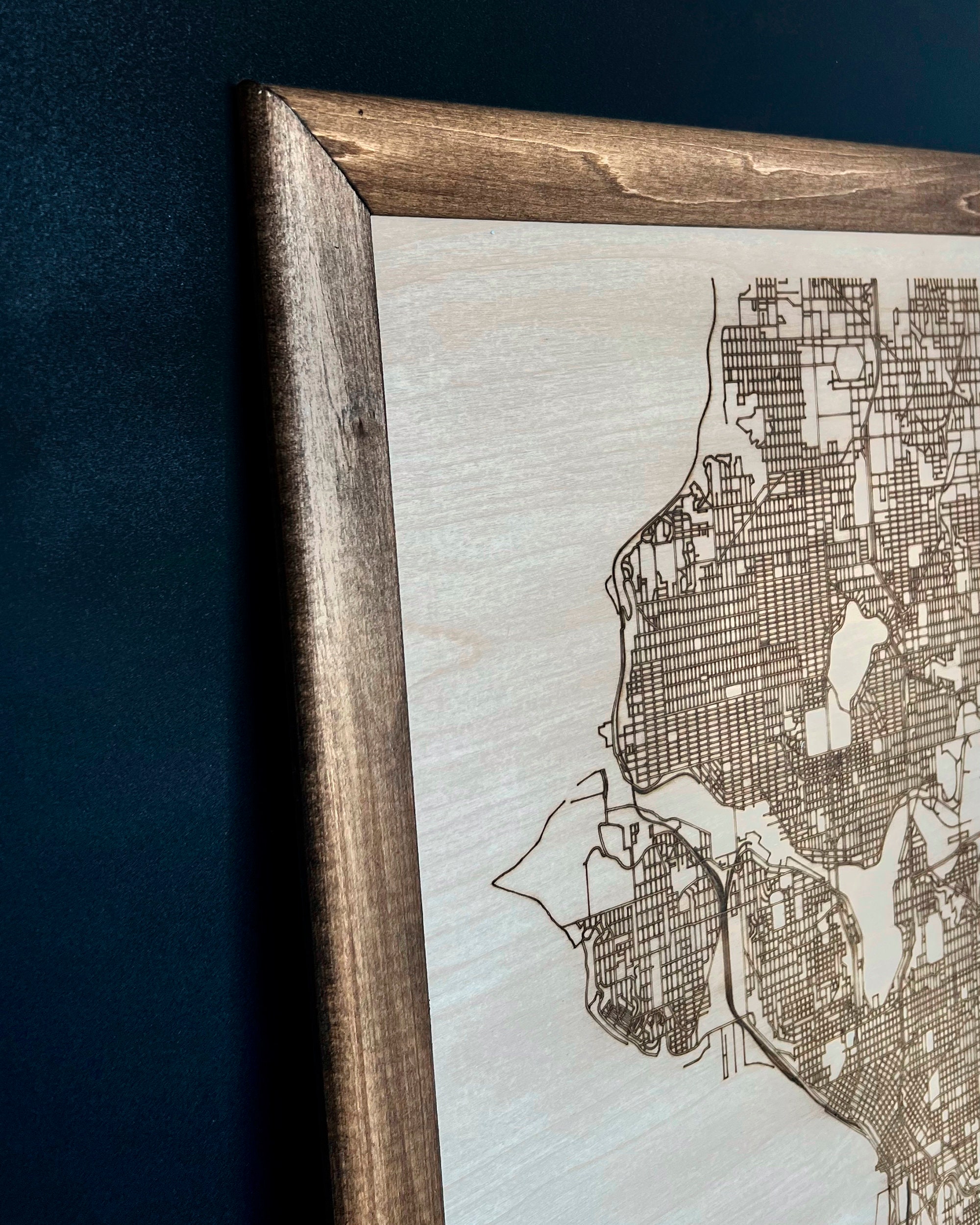 Seattle Maps Home Office Decor Laser Cut City Map Wood Map City Map ...