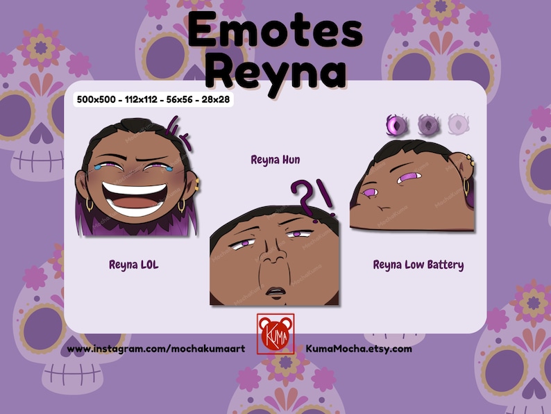 Reyna Valorant Emotes - Chibi Twitch/discord Emotes (set of 3) (digital ...