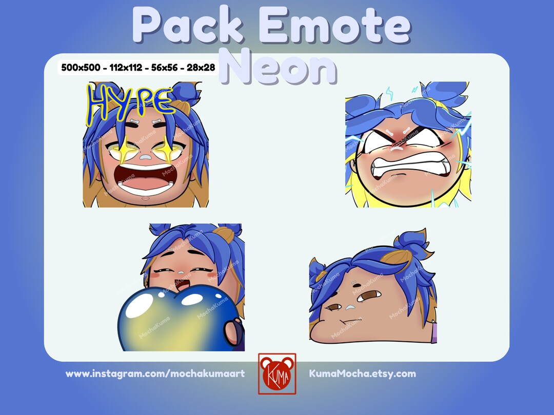 Cute Pack Emote Neon From VALORANT - Twitch Emote Chibi Neon - Twitch ...