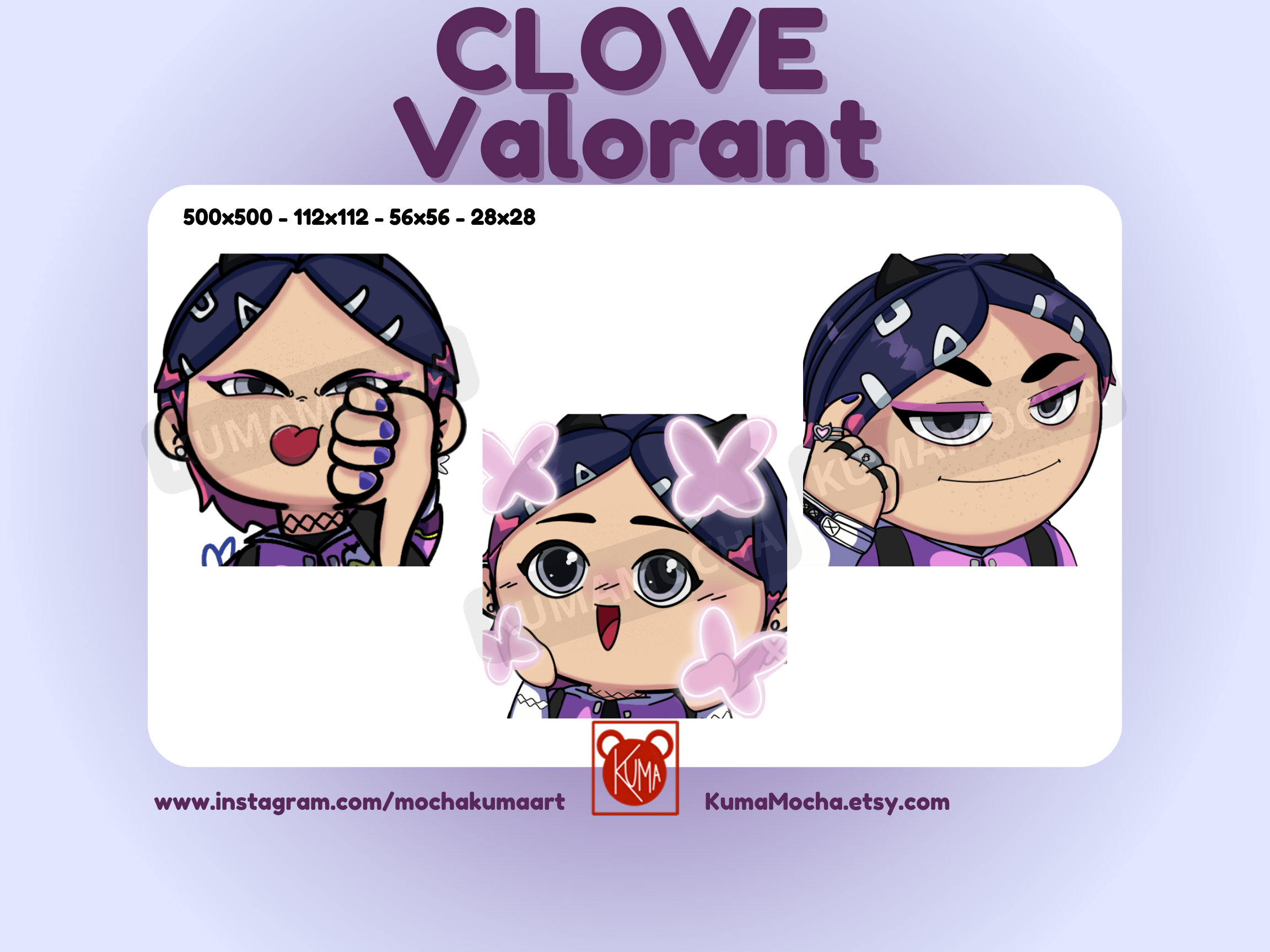 CLOVE VALORANT Chibi Emotes - Twitch Emote Clove From Valorant ...