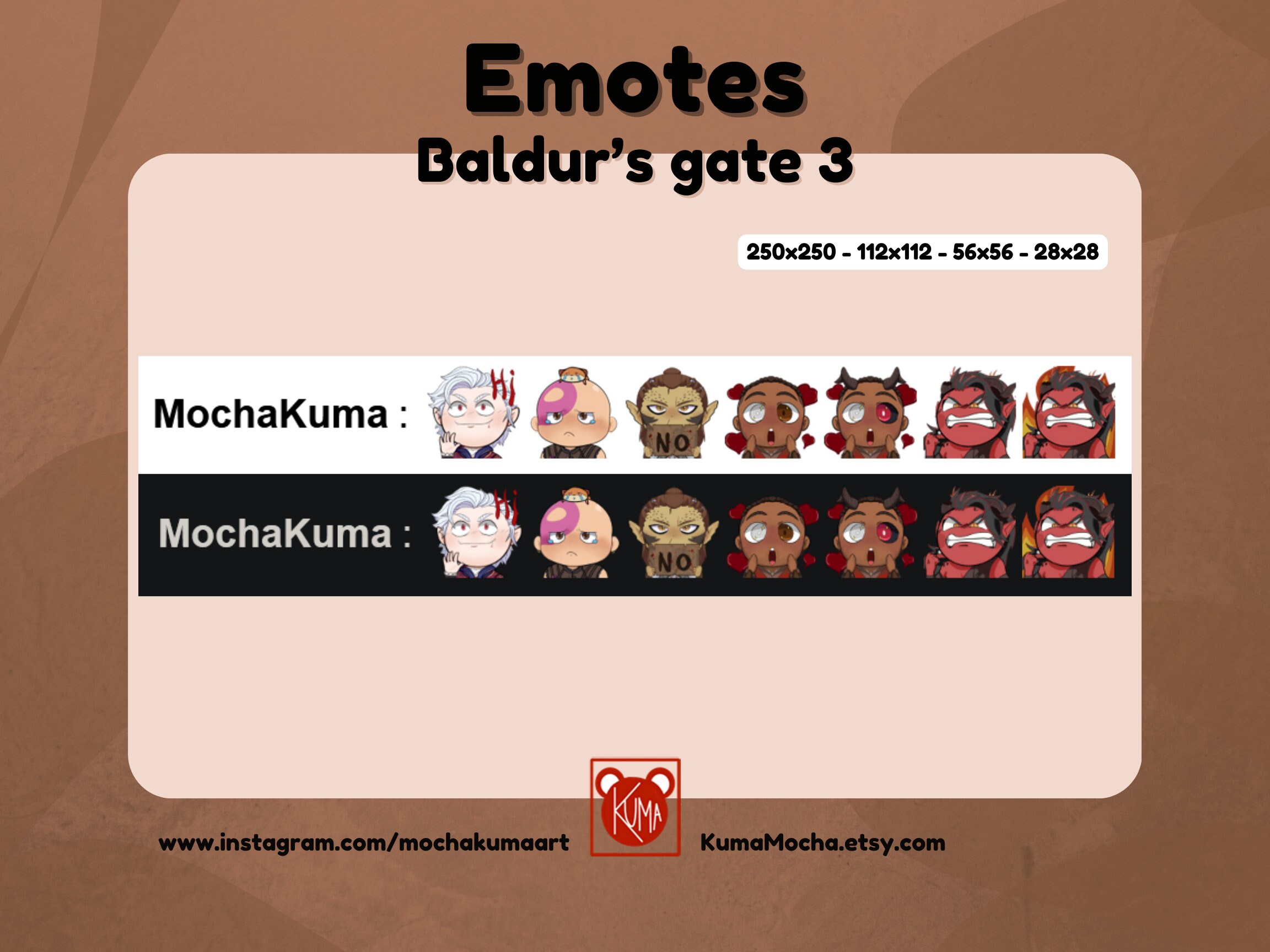 Baldur's Gate 3 Emotes. Cute BG3 Twitch Emotes- Twitch | Discord | Kick ...
