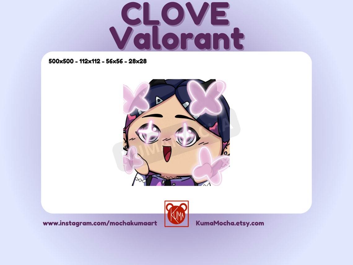 Clove Valorant Chibi Emotes – Twitch/discord Streaming Emotes (PNG) - Etsy