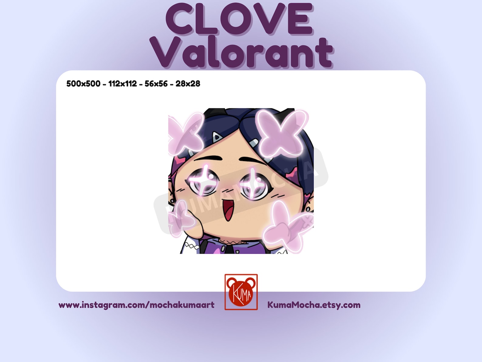 CLOVE VALORANT Chibi Emotes - Twitch Emote Clove From Valorant ...