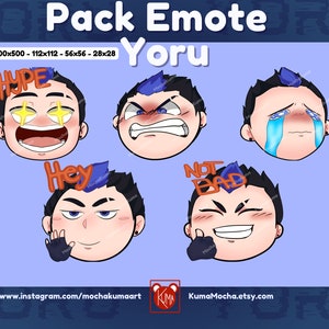 Cute Pack Emote Yoru From VALORANT - Twitch Emote Chibi Yoru - Twitch ...