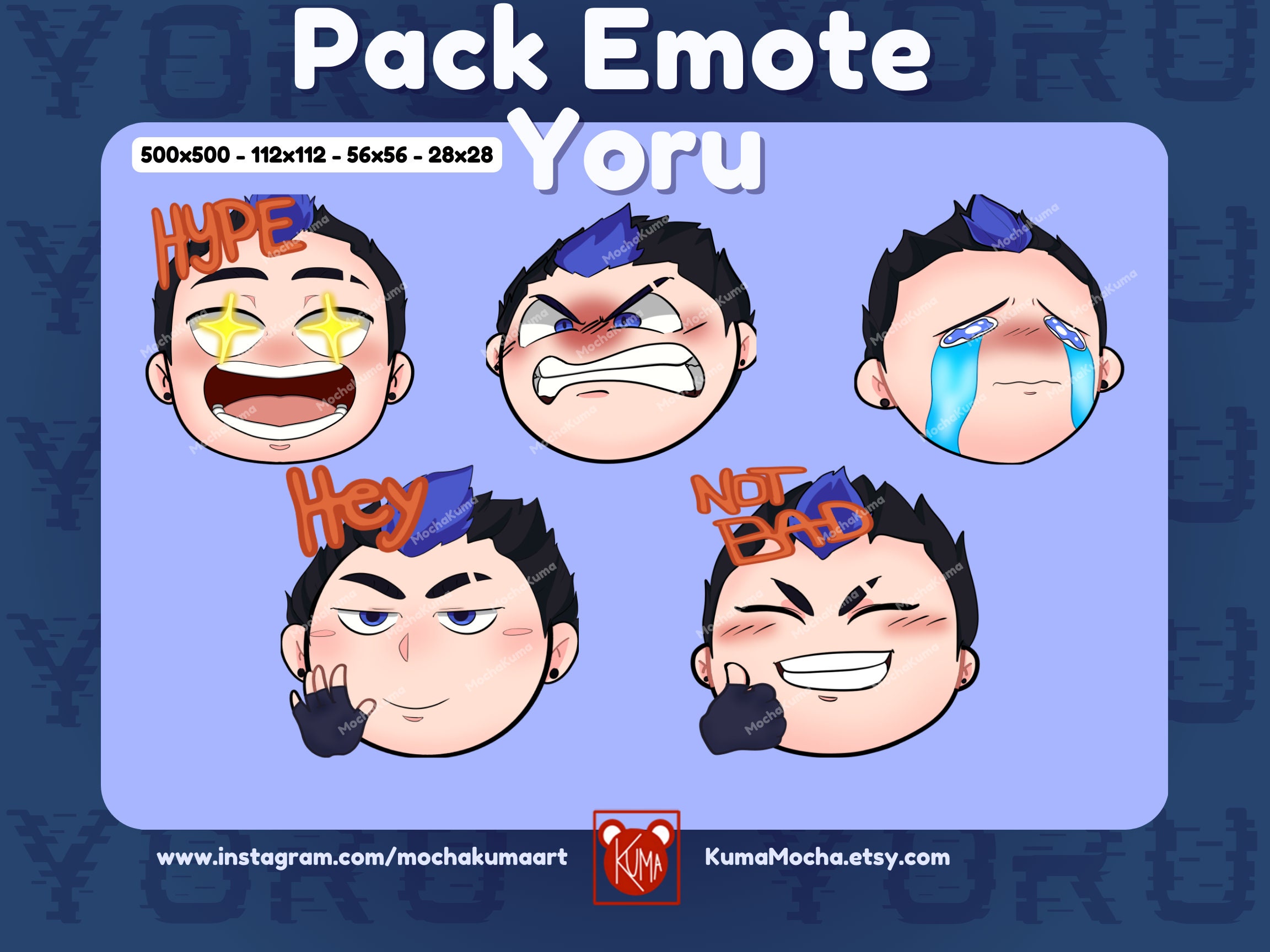 Cute Pack Emote Yoru From VALORANT - Twitch Emote Chibi Yoru - Twitch ...