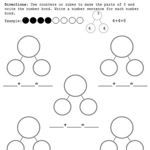 Addition and Subtraction With Number Bonds, Classroom or Homeschool ...