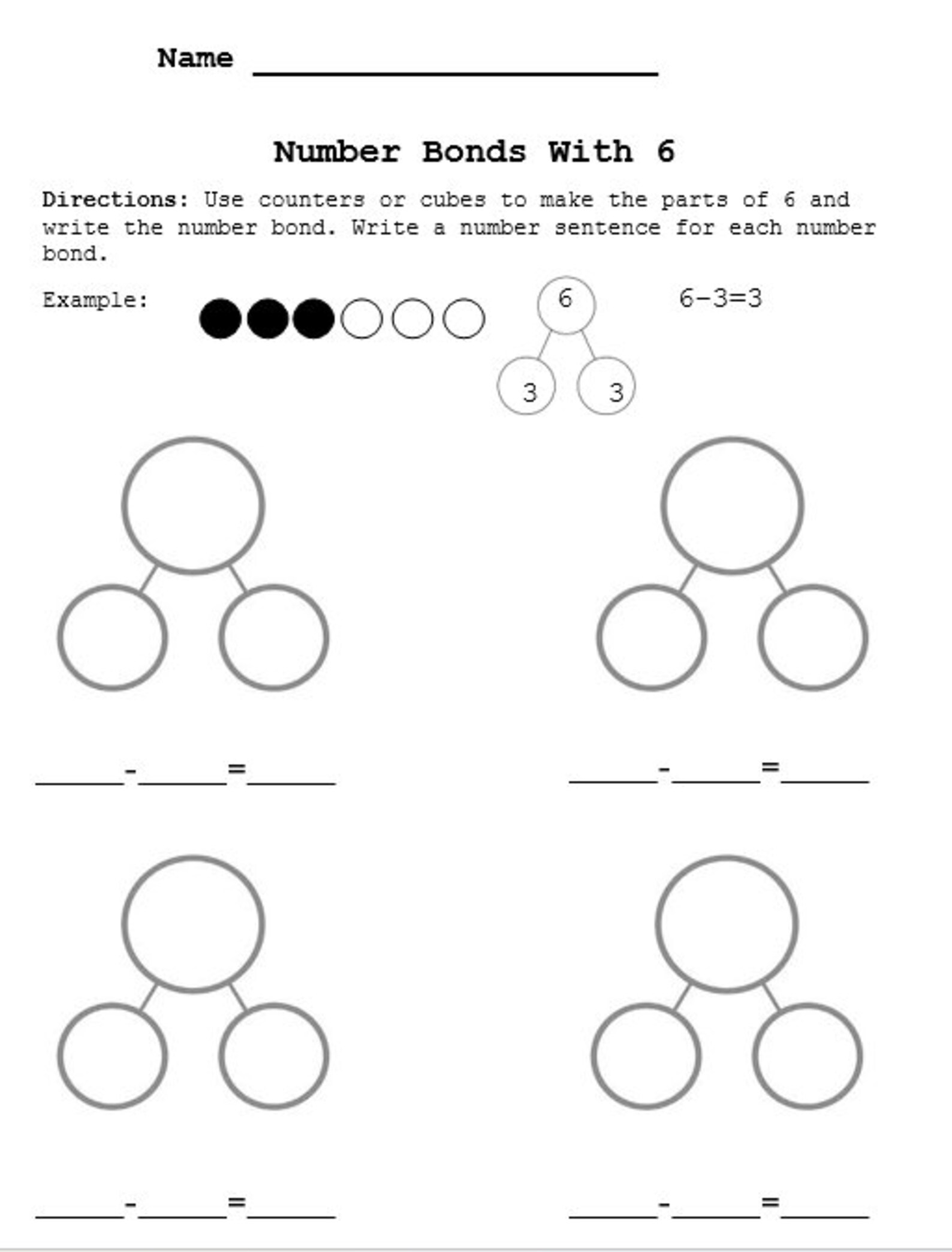 Addition and Subtraction With Number Bonds, Classroom or Homeschool ...