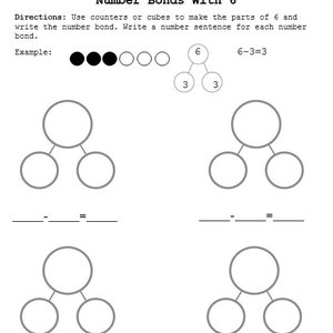 Addition and Subtraction With Number Bonds, Classroom or Homeschool ...
