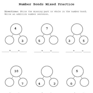 Addition and Subtraction With Number Bonds, Classroom or Homeschool ...