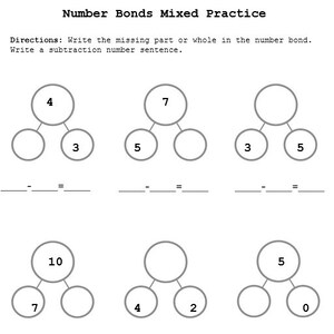 Addition and Subtraction With Number Bonds, Classroom or Homeschool ...
