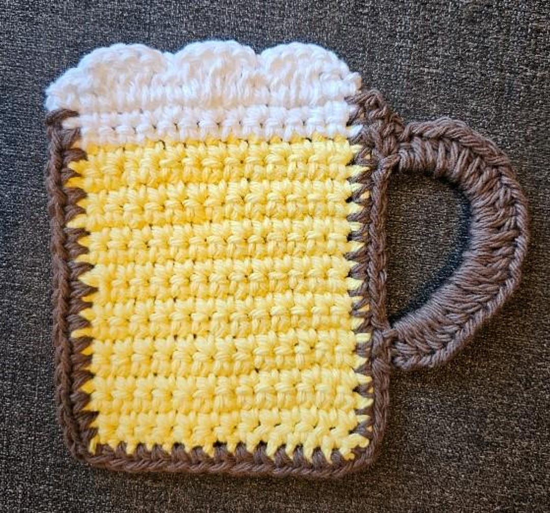 Beer Mug Coaster Pattern, Crochet Advanced Beginner Pattern, Digital ...