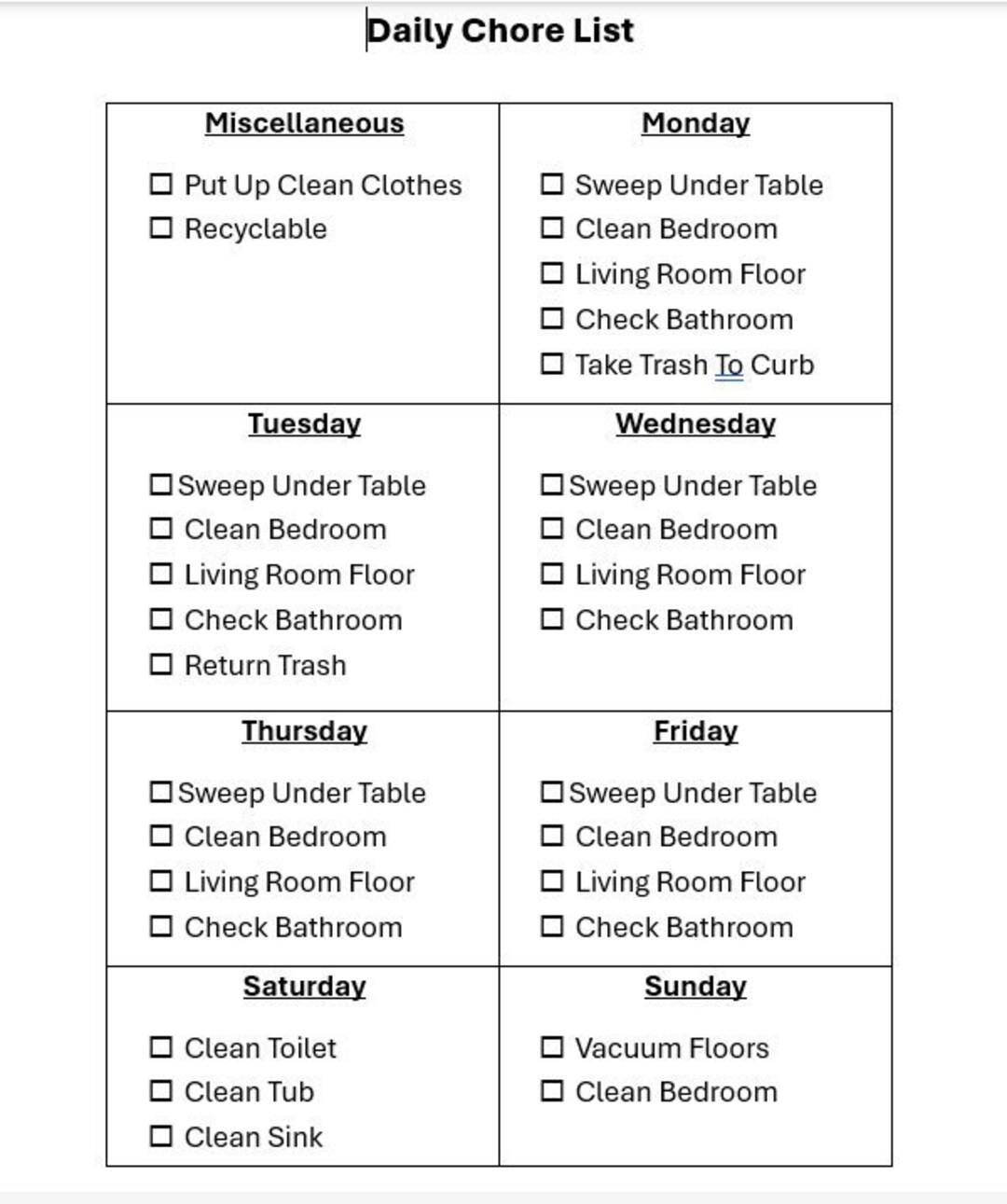 Daily Chore List, Home Chore Organizer, Fast Digital Download, Promo ...