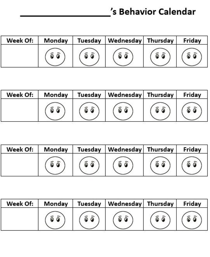 Monthly Behavior Chart, Easy Parent Communication, Fast Digital ...