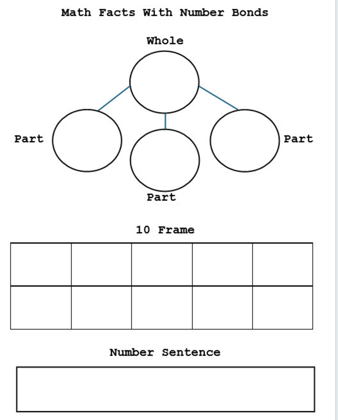 Addition and Subtraction With Number Bonds, Classroom or Homeschool ...